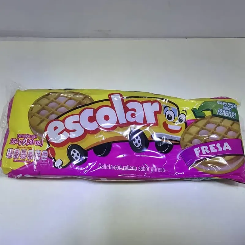 Galletas Escolar con relleno sabor fresa (12 Pkt. 264 g), DULCES ...