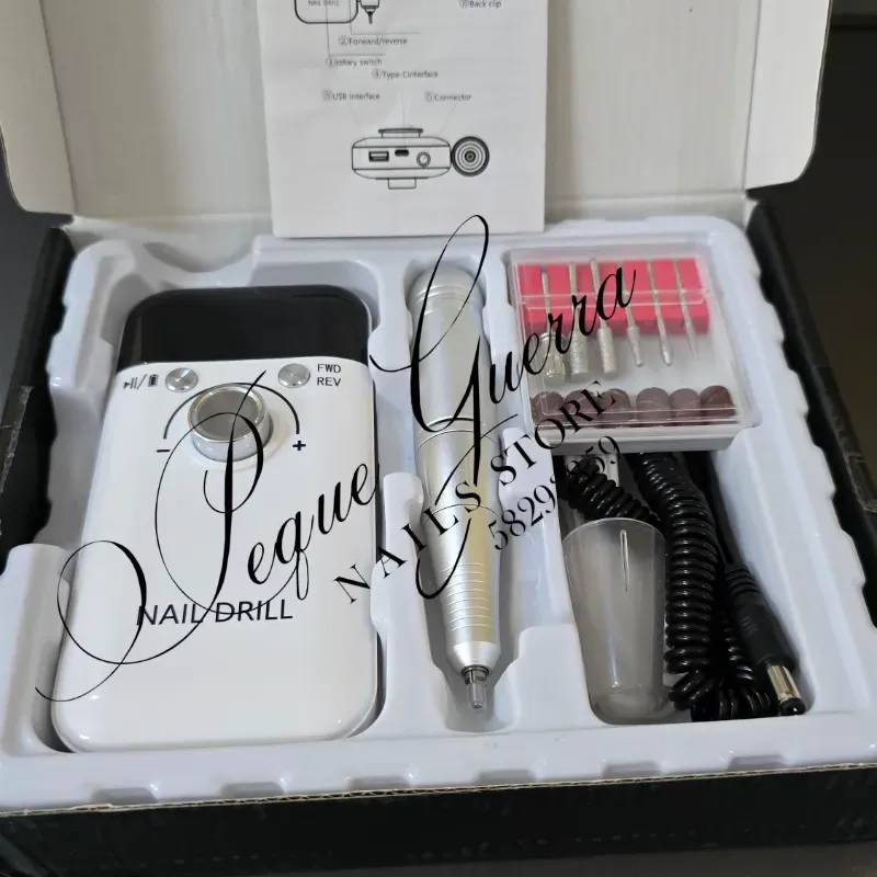 Drill recargable 45 mil RPM COLOR BLANCO , Insumos para uñas - Peque Guerra Nails Store | El ...