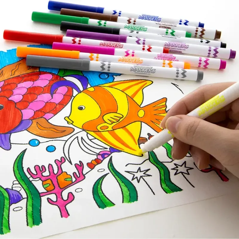 Marcadores lavables de línea fina de 10 colores, Materiales escolares y ...